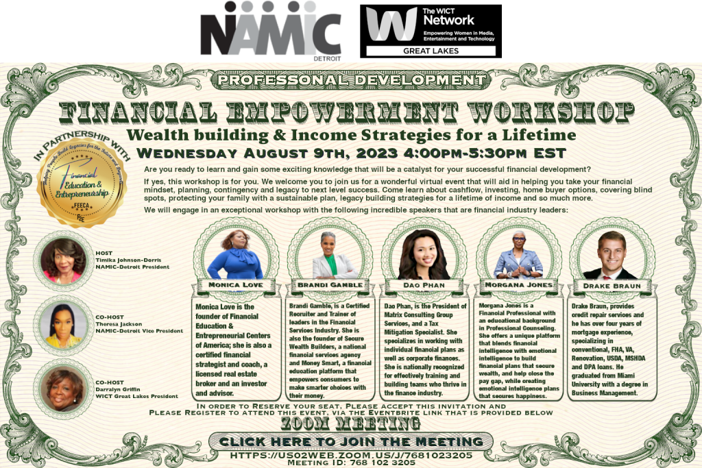 NAMIC-Detroit and WICT Network Great Lakes Chapter Professional Development – Financial ...